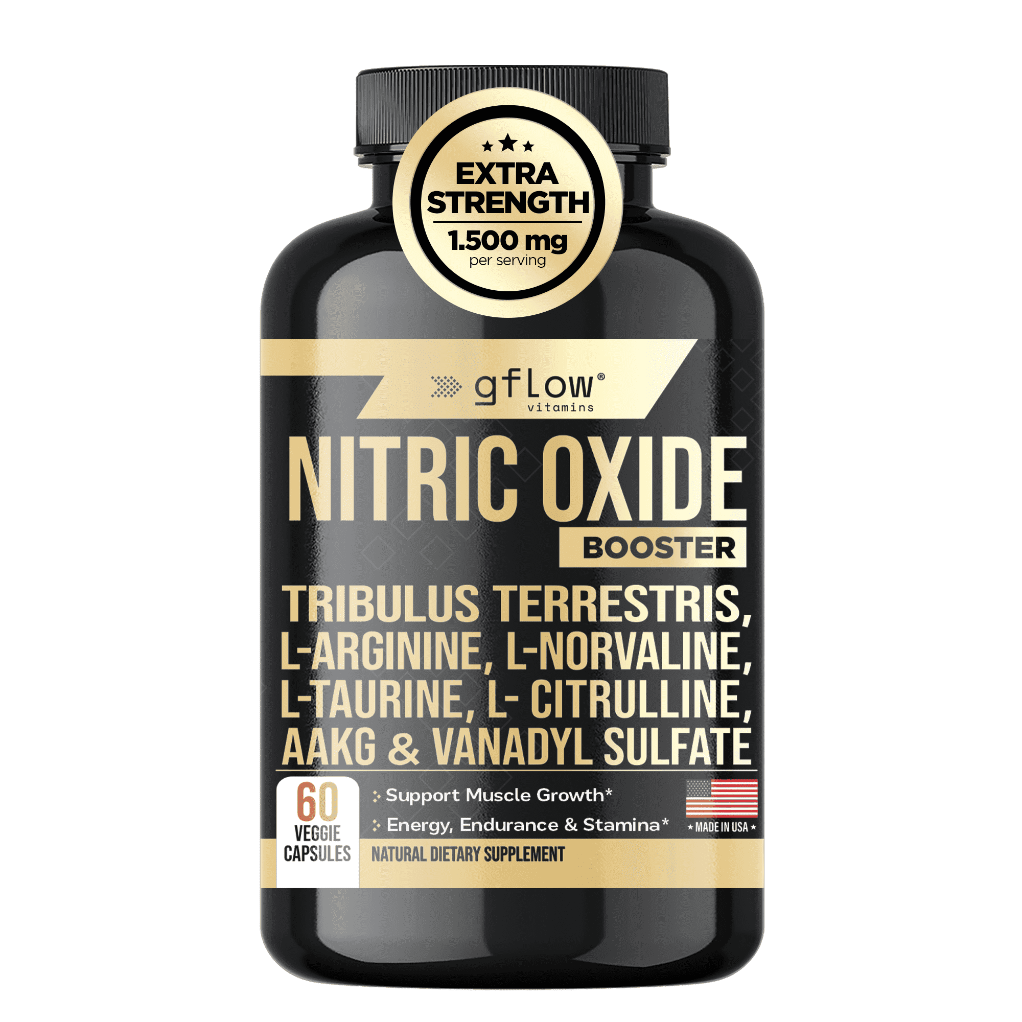 Gflow Vitamins Nitric Oxide Booster - 60 Capsules - Walmart.com