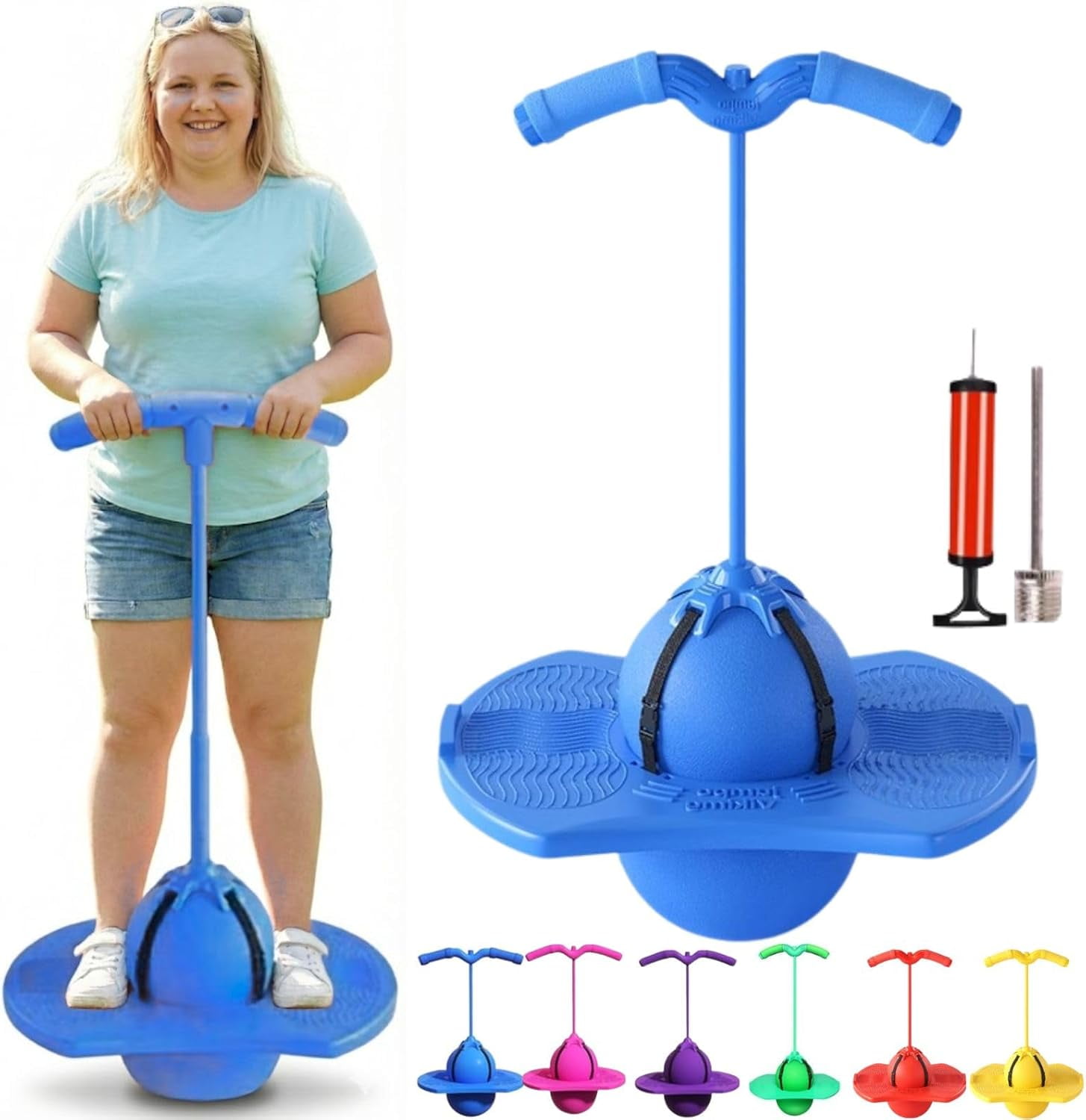 Gfplay Balance Jumping Ball with Handle, Pogo Hopper Ball for Indoor ...