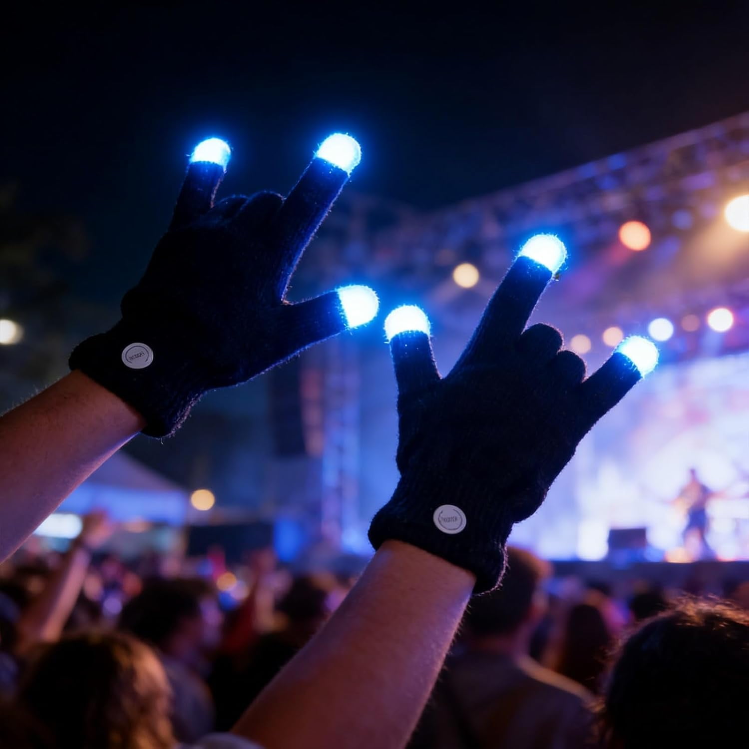 Gfplyw LED Rave Gloves with 7-Color Light Show, Flashing Finger Light ...