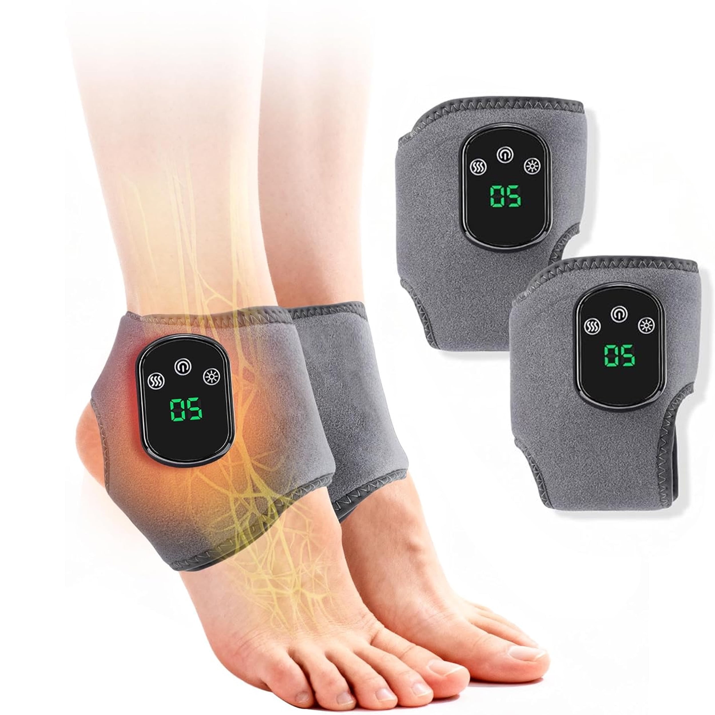 Gfplyw Triple Method Foot Massager, 5 Heat Levels & 3 Vibration Modes ...