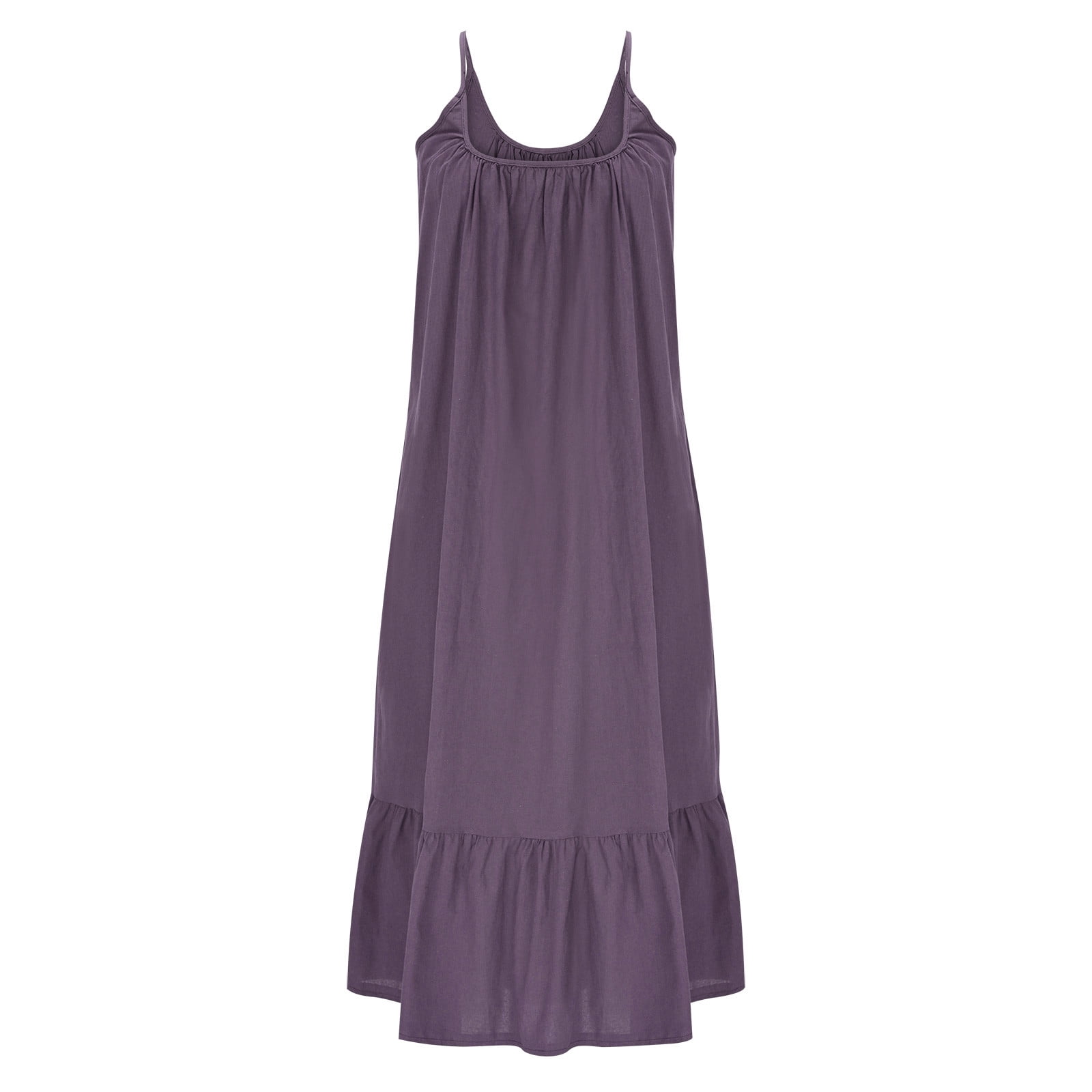 Gfyviroh Cotton Linen Dress for Women Summer Sleeveless Pleated Ruffled ...