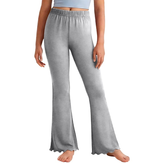 Gfyviroh Flare Pants for Girls Kids Cotton Stretch Pants Casual Elastic ...