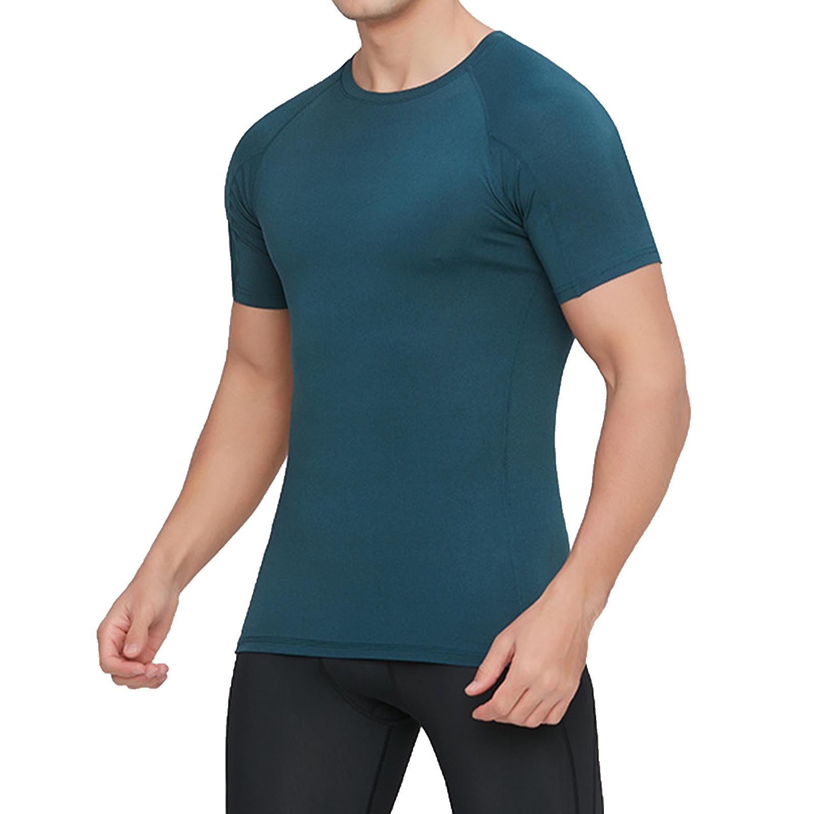 Gfyviroh Mens Workout Tshirts Tight Fit Stretch Short Sleeve T-shirts ...
