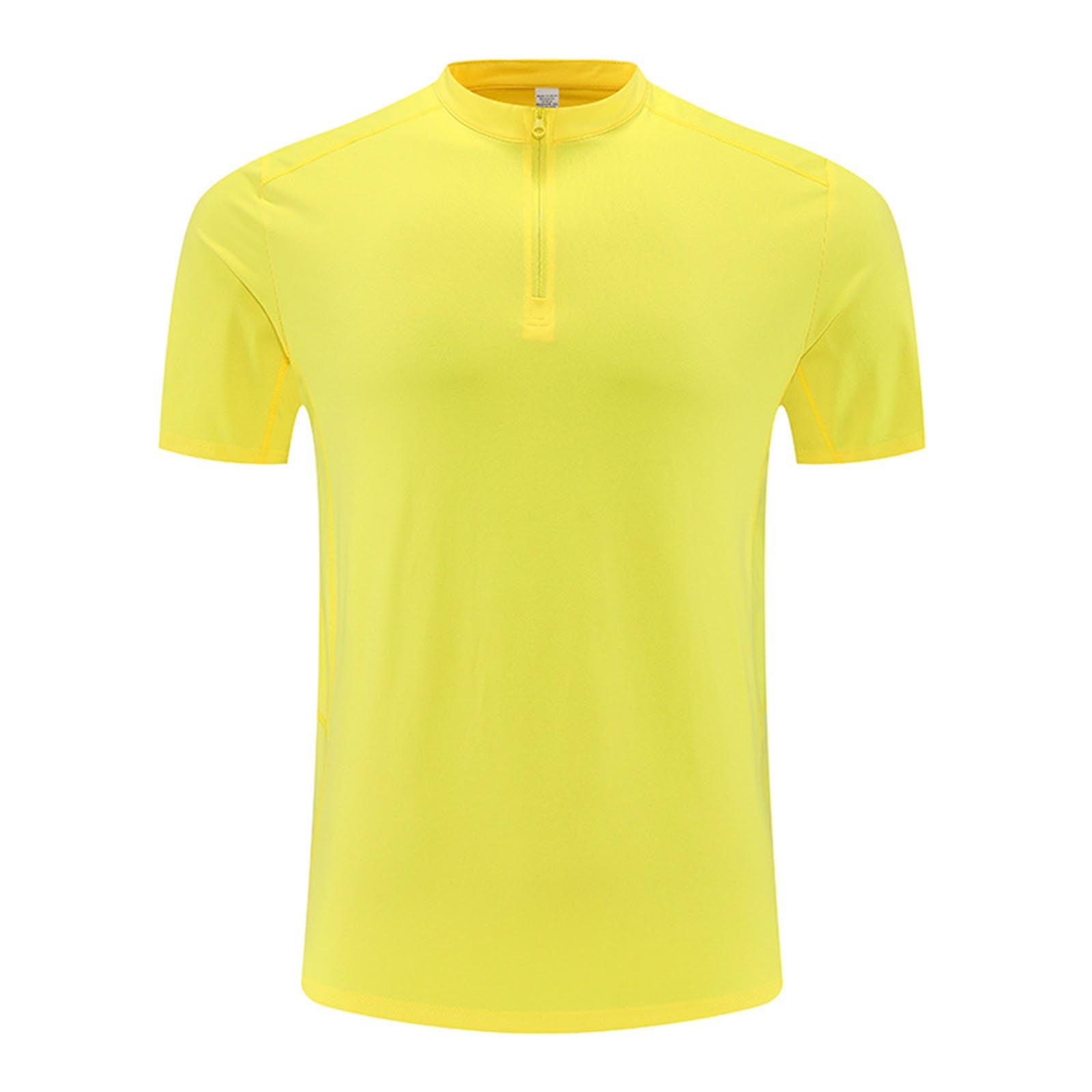 Gfyviroh Quick Dry Shirts for Men Zip Stand Collar Comfy Tops Short ...