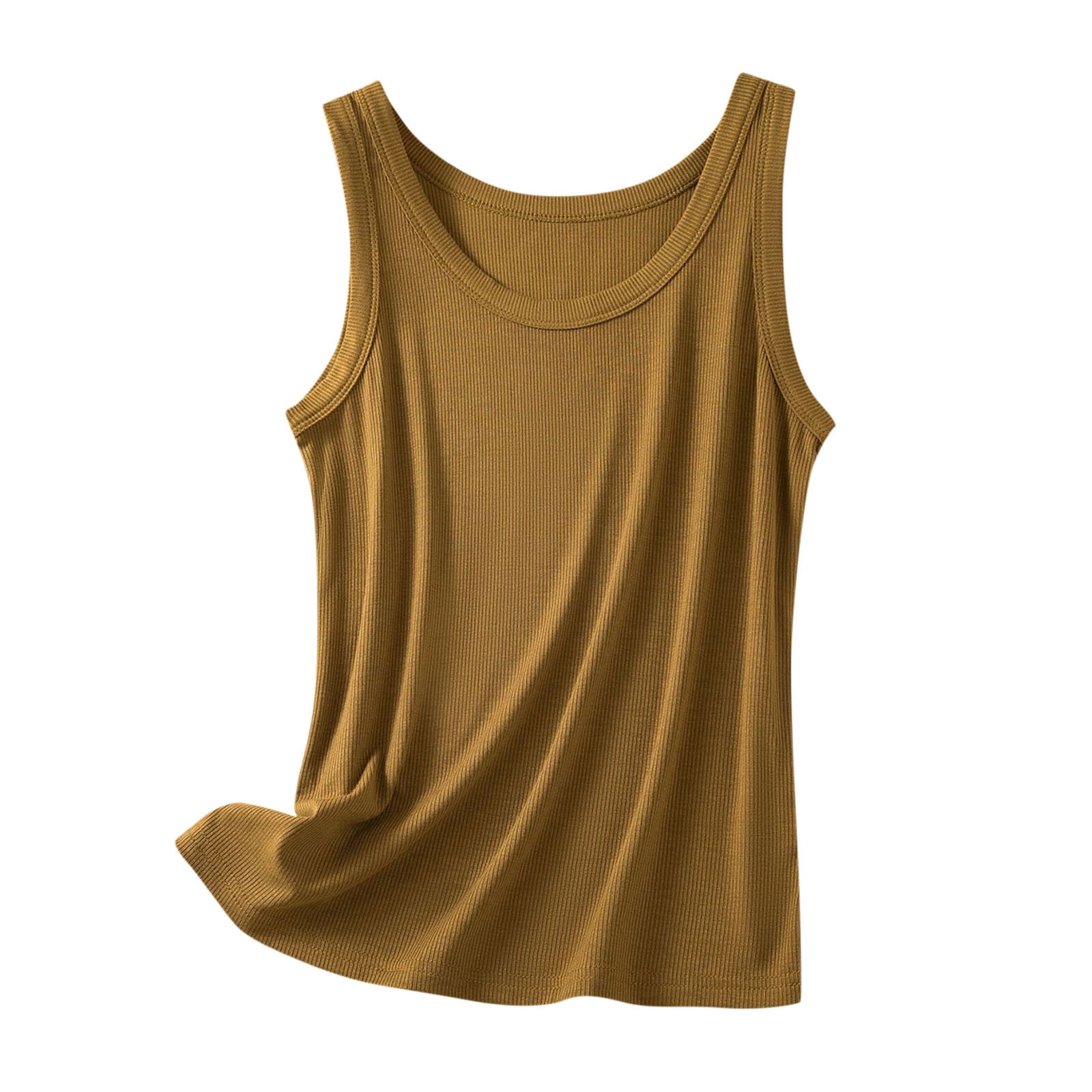 Gfyviroh Sleeveless Tank Tops for Women Ribbed Stretch Crew Neck Tanks ...