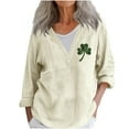 Gfyviroh St. Patrick's Day Women's V-Neck Shirts Casual Print Long ...