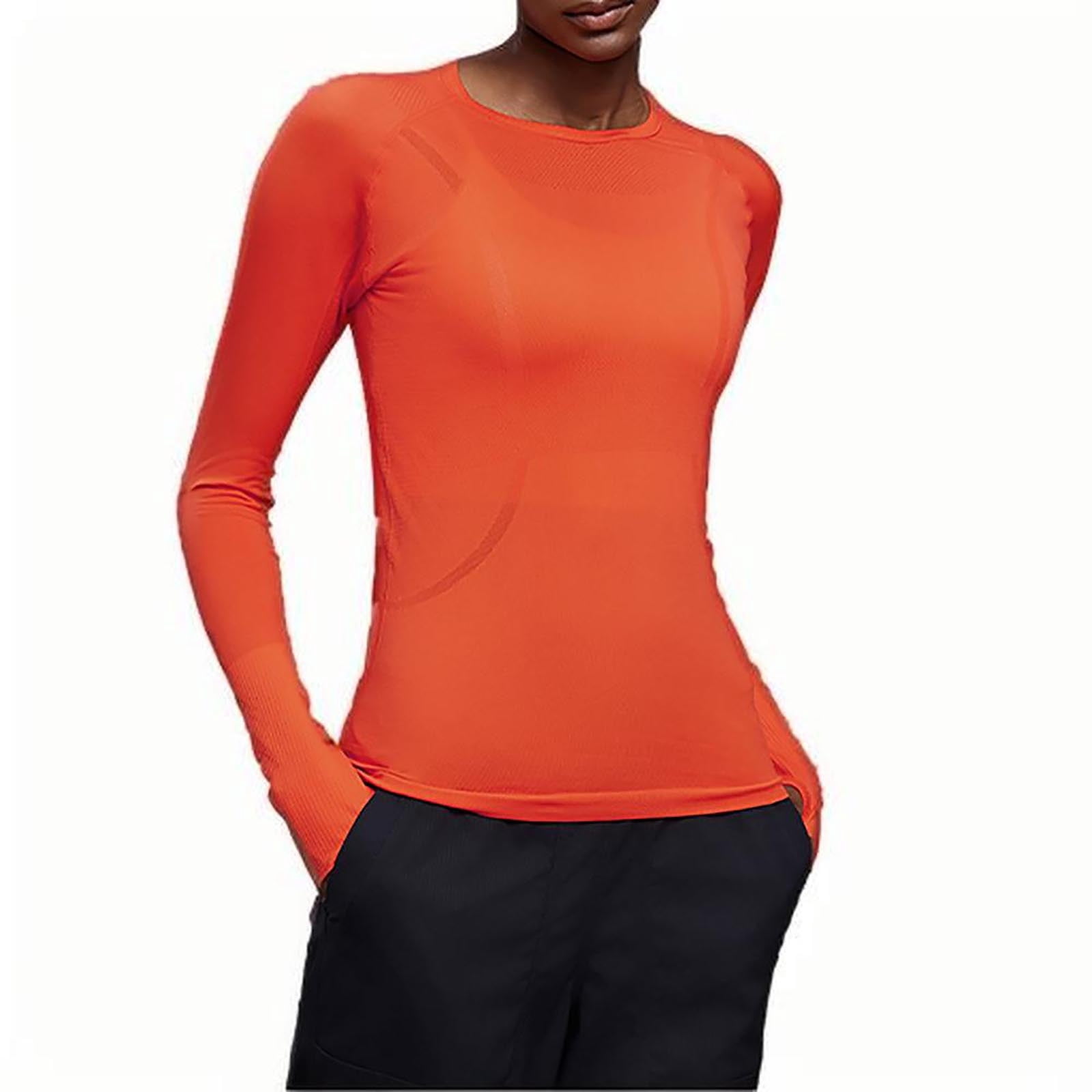 Gfyviroh Womens Yoga Workout Tops Crew Neck Solid Breathable T-shirts ...