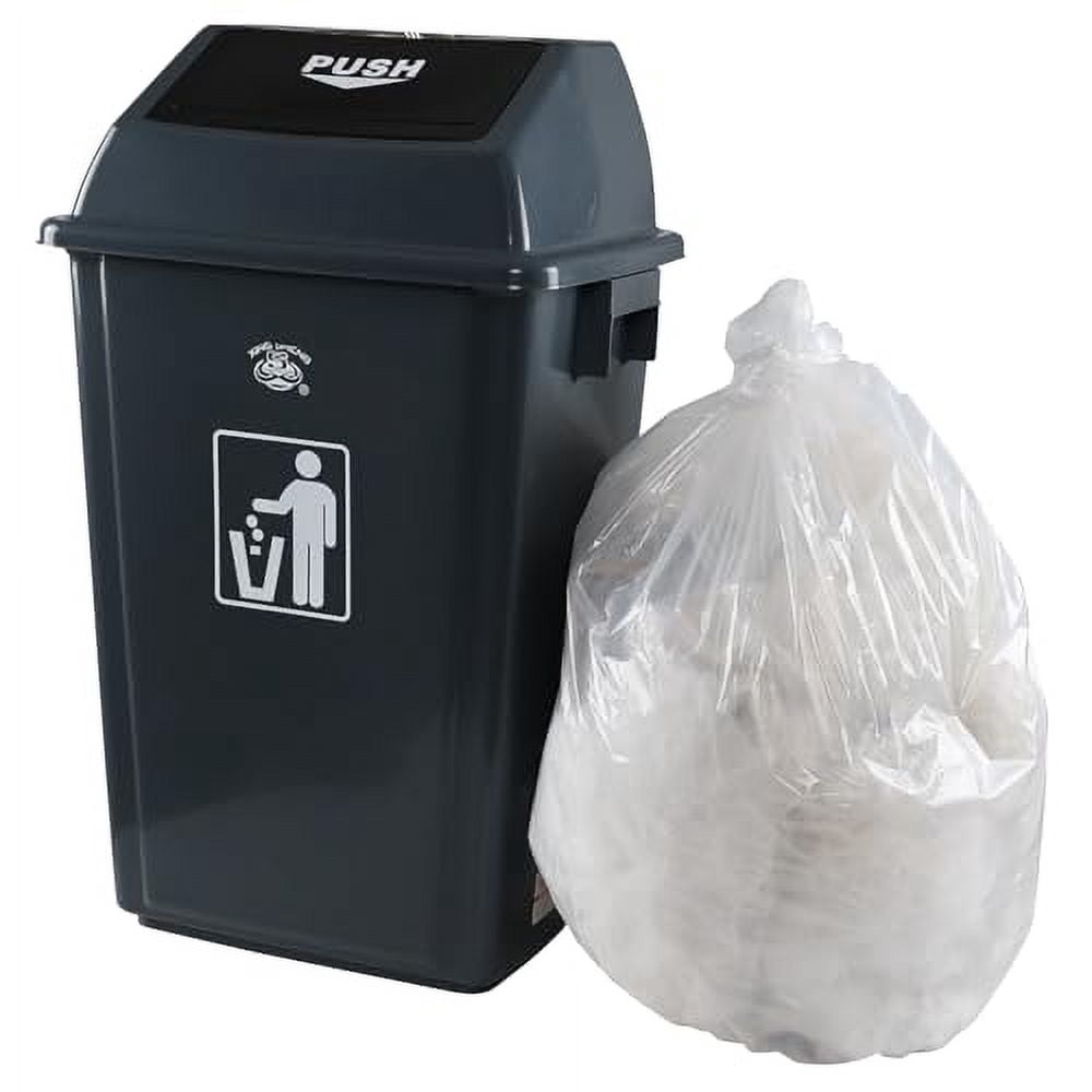 Ggbin 4 Packs Large Garbage Bin with Swing Lid, 18 Gallon Grey Plastic ...