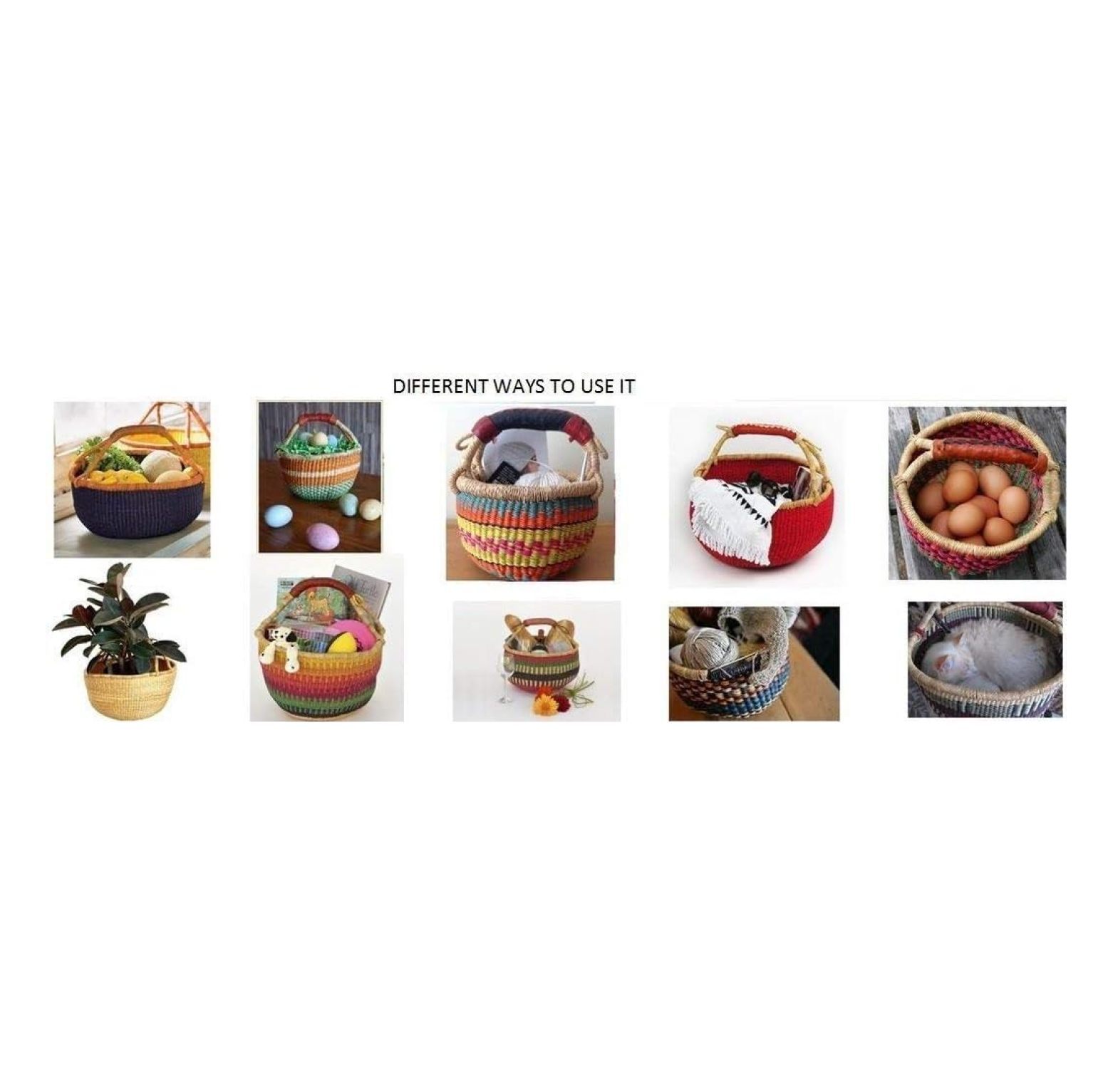Ghana Baskets| Bolga African Baskets| Dye- Market Basket | Fair Trade ...