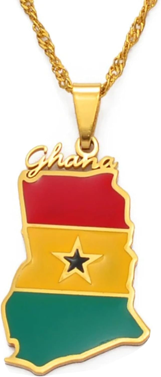 Ghana Country Map Pendant Necklace for Men and Women - Ghana Jewelry ...