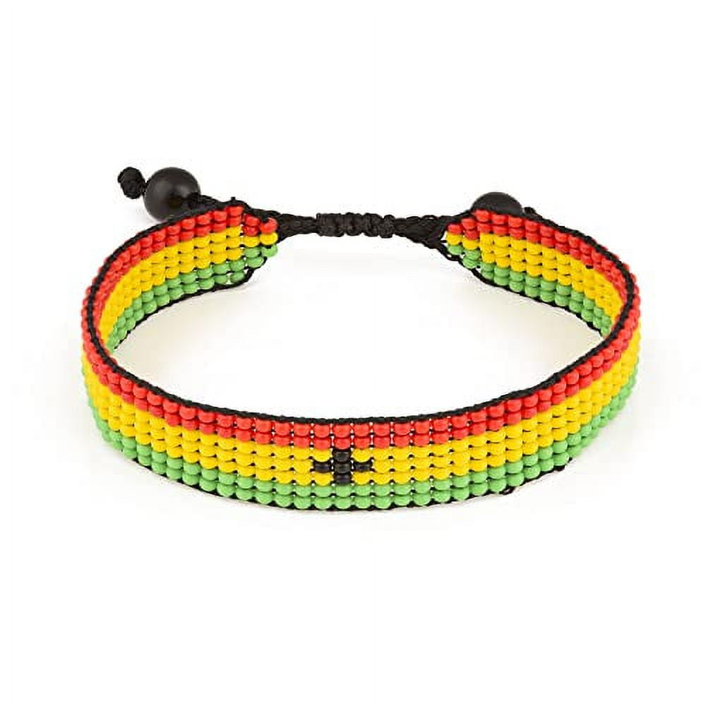 Ghana Flag Bracelet: Handmade Bracelet,Adjustable Beaded Boho-Style ...