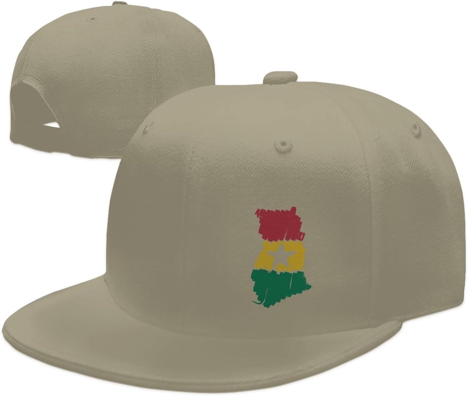 Ghana Flag Map Hats for Men Black Hat Flat Bill Mens Sun Hats Cool ...
