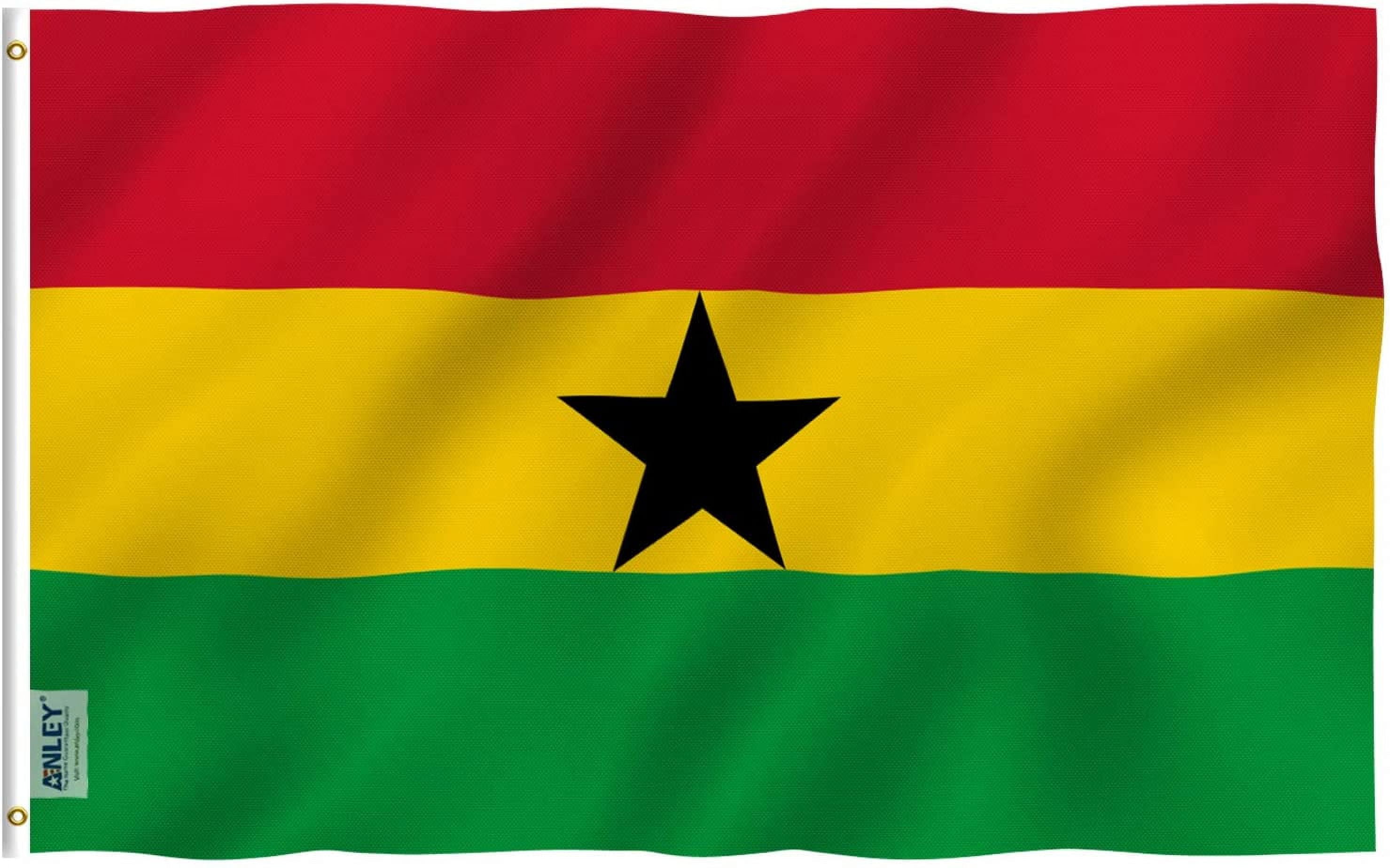 Ghana Flag - Vivid Color and Fade proof - Ghanaian National Flags with ...
