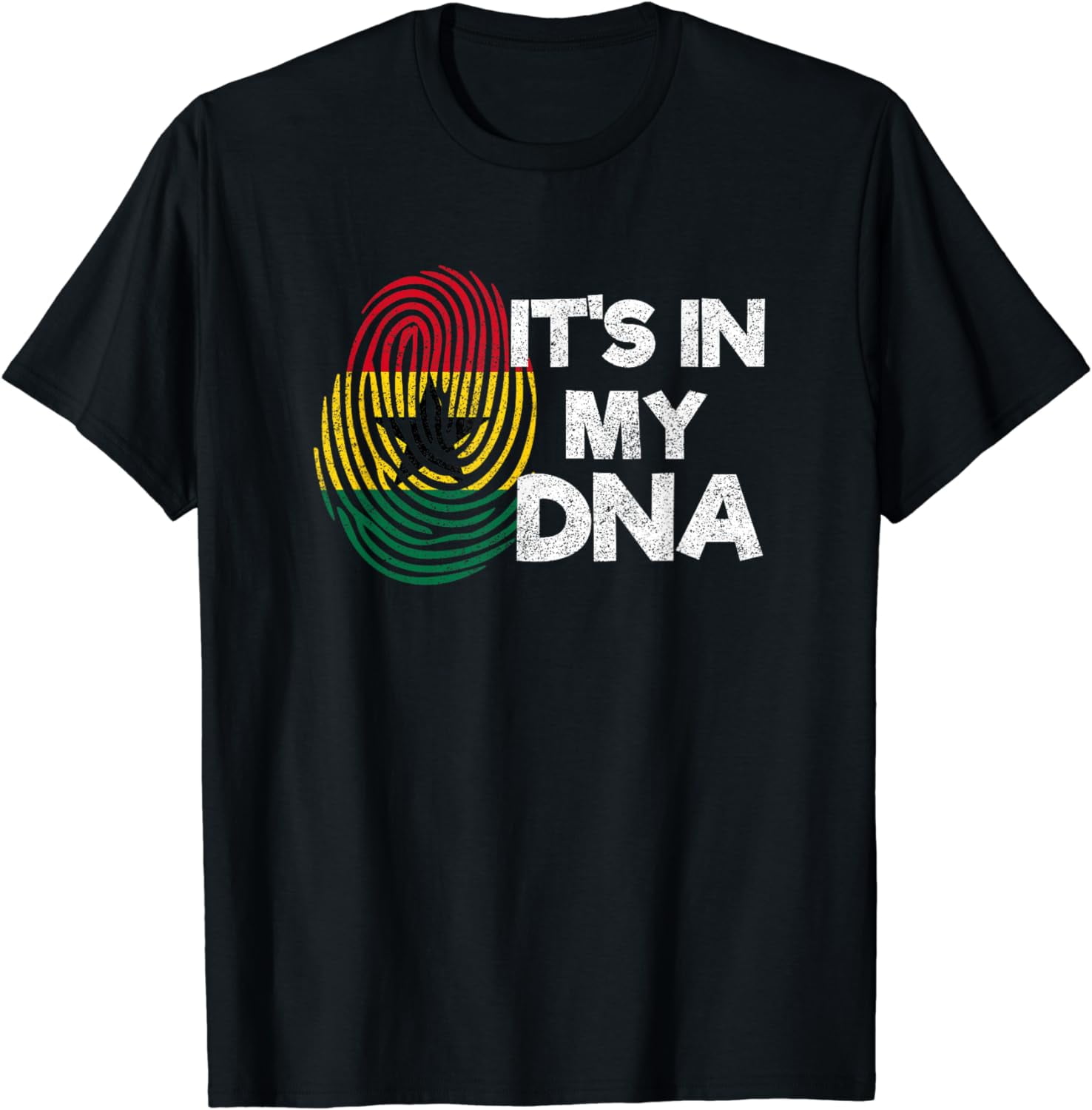 Ghana Ghanaian It Is In My DNA Flag Proud Fingerprint Africa T-Shirt ...