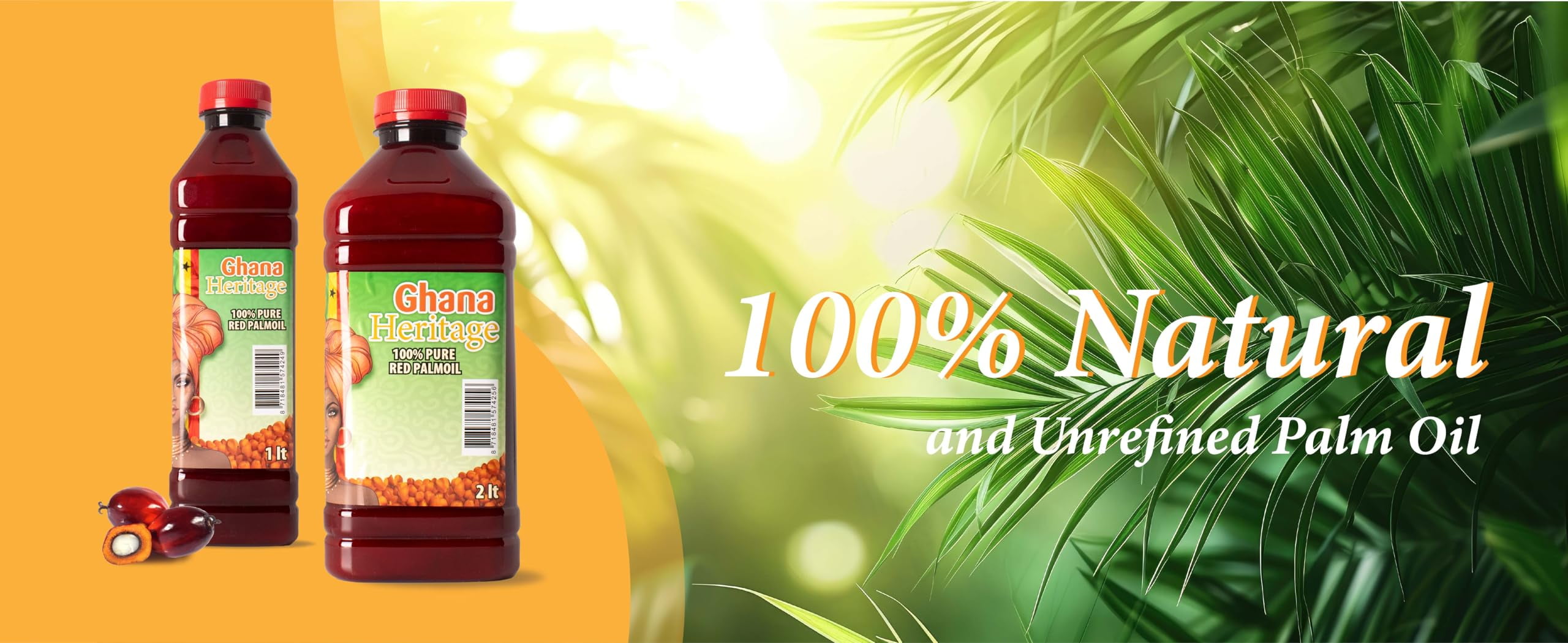 Ghana Heritage 100% TWE5 Red Palm Oil 16.9 Fl Oz - Pure Red Palm Oil ...