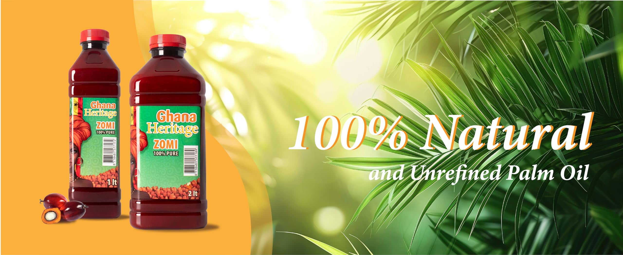 Ghana Heritage 100% TWE5 Red Palm Oil Zomi 33.81 Oz - Authentic African Zomi Palm Oil for ...