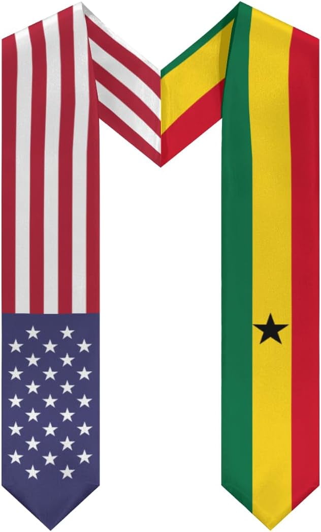Ghana Mix United States Flag Graduation Stole Sash For Study Aboard ...