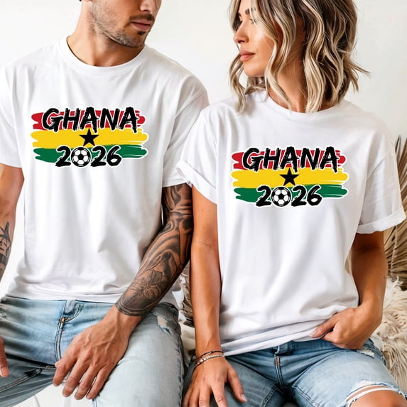 Ghana T-Shirt Adult Unisex – Ghana Flag Soccer Fan Tee – WC 2026 Style ...