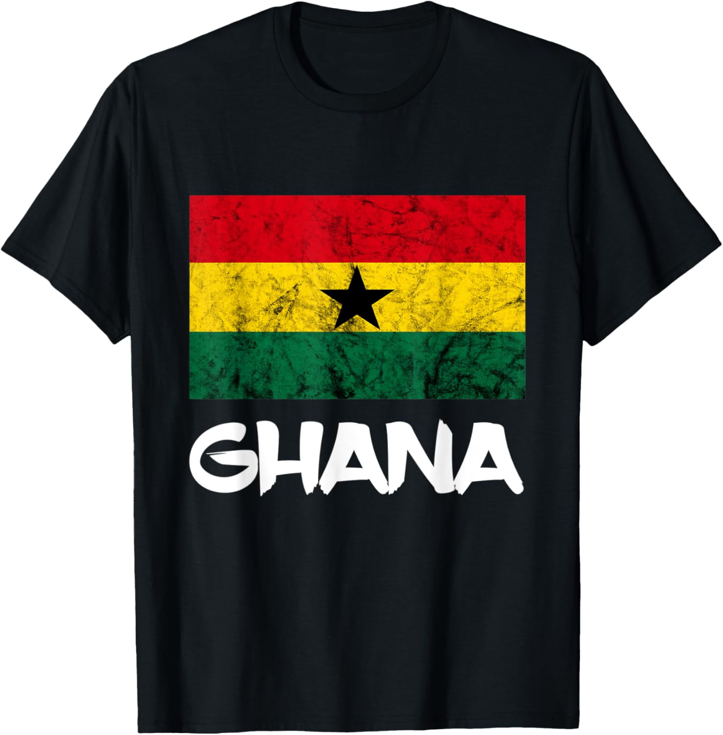 Ghana Vintage Ghanese Flag Africa Ghanese Roots Ghana Flag T-Shirt ...