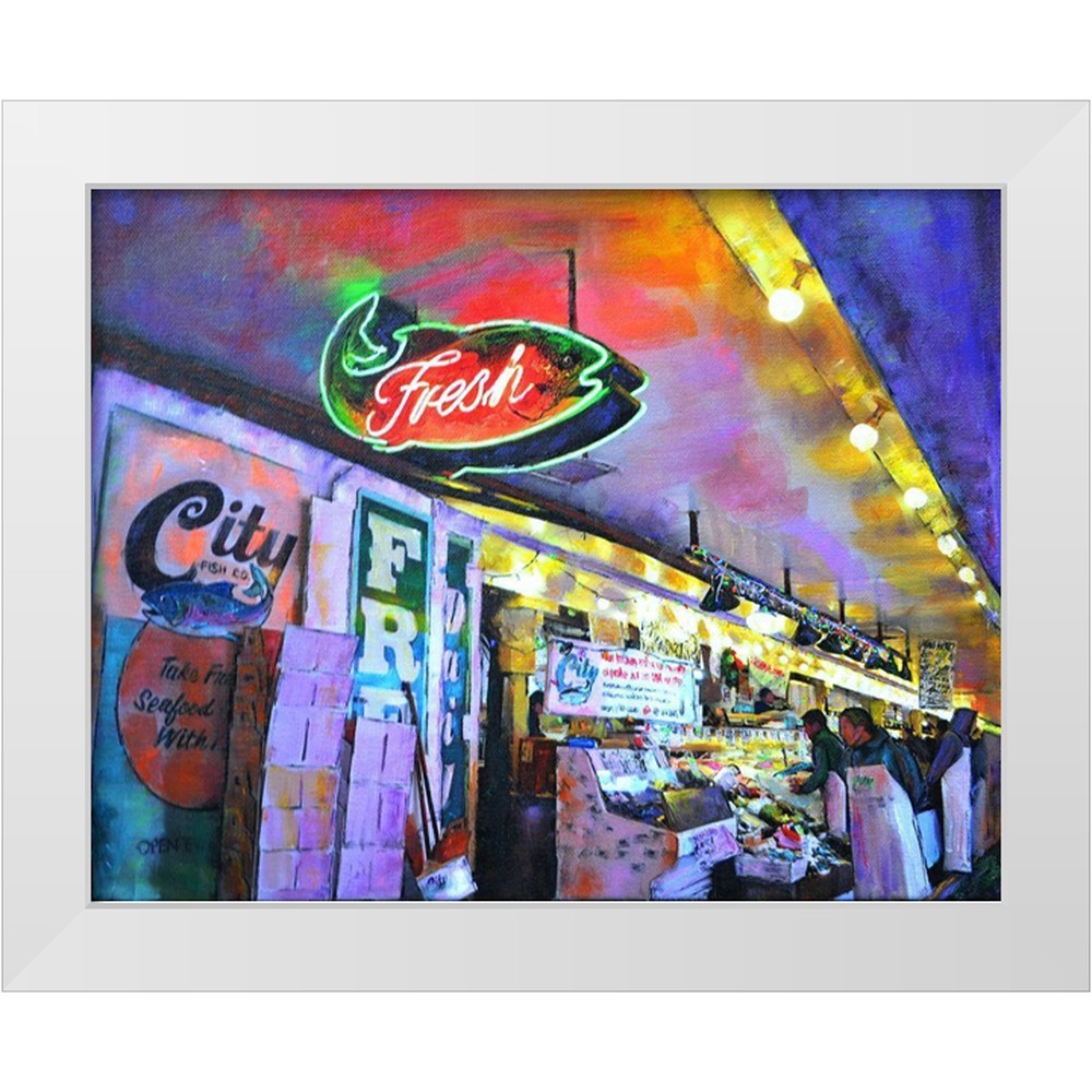 Ghanooni, Sarah 24x20 White Modern Wood Framed Museum Art Print Titled ...
