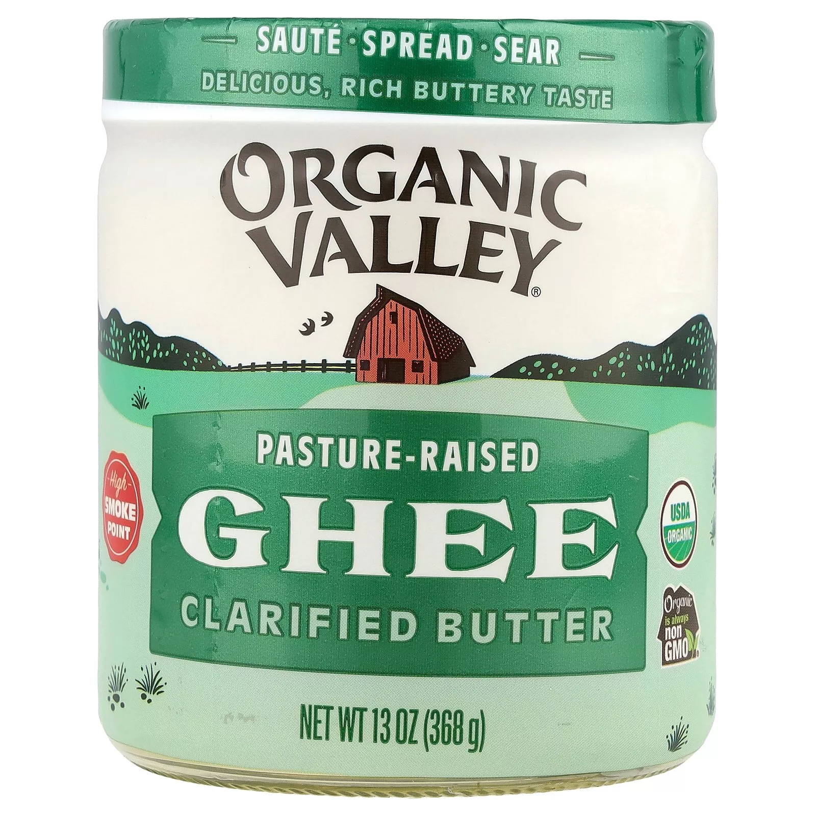 Ghee Clarified Butter 13 oz (368 g) - Pure Grass-Fed Lactose-Free ...