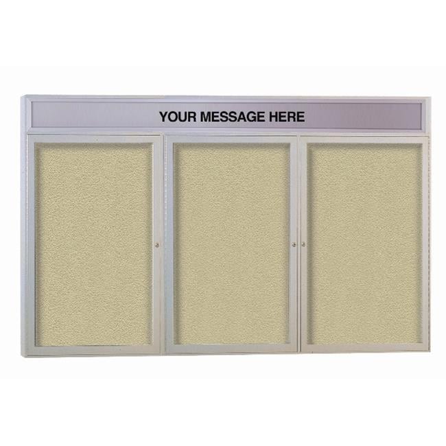 Ghent 36 in. x 72 in. 3-Door Satin Alum Frame with Headliner Enclosed ...