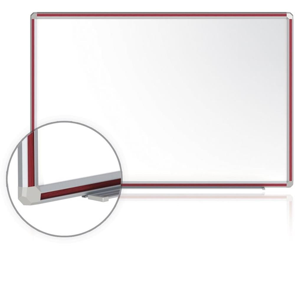 Ghent 36"x48" Aluminum Frame Ceramic Magnetic Whiteboard - Cherry Trim ...