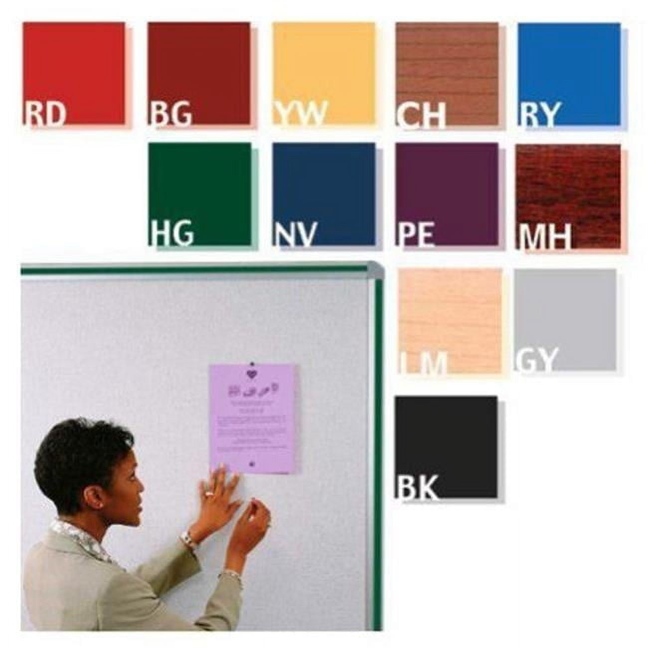Ghent 4 ft. x 12 ft. DecoAurora Aluminum Frame Stone Vinyl Tackboard ...