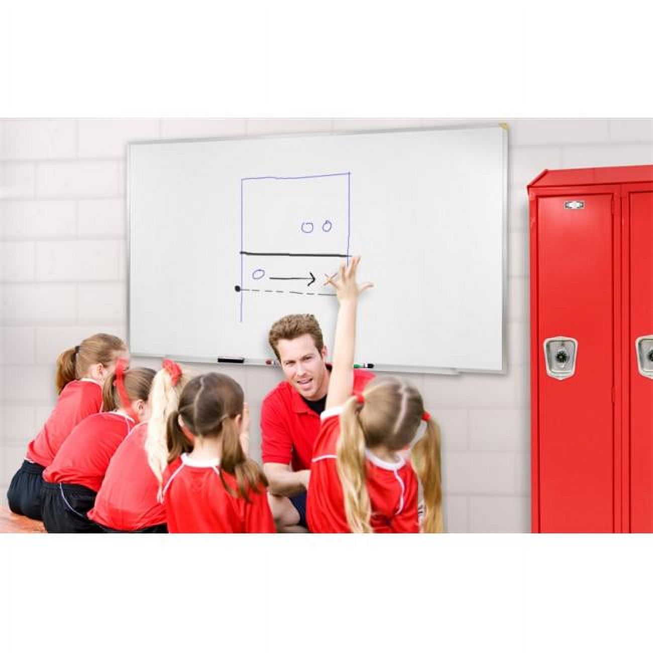 Ghent 4 ft. x 4 ft. Aluminum Frame Porcelain Markerboard - 4 Markers ...