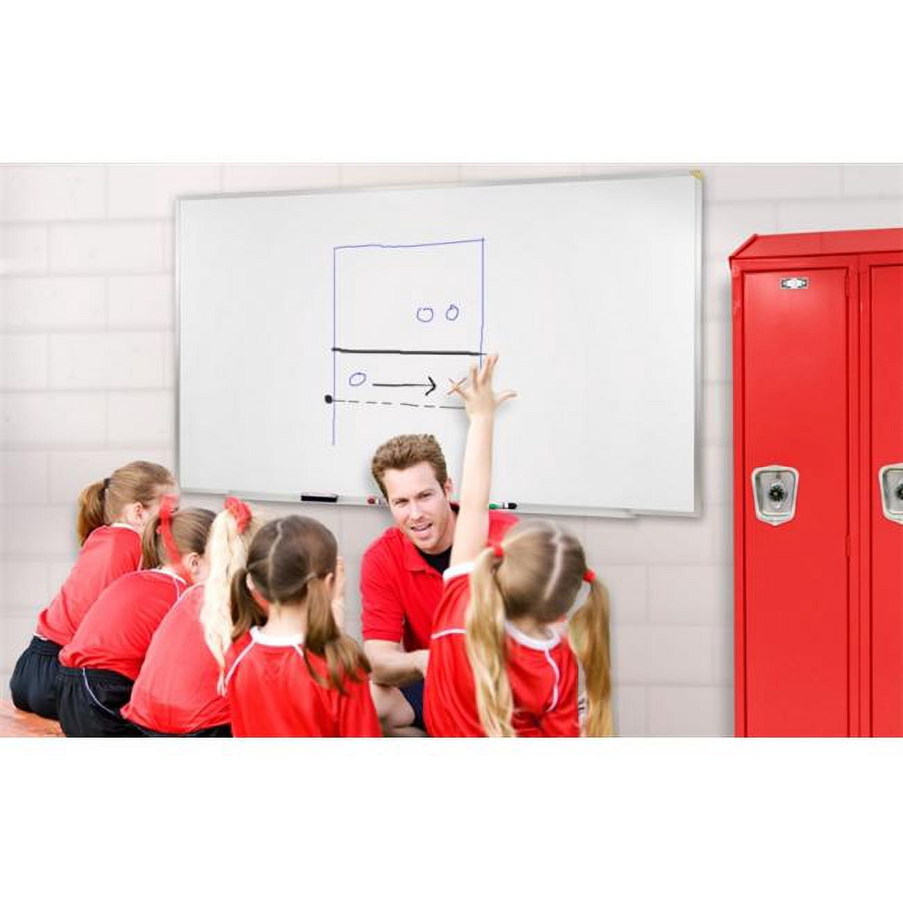 Ghent 4 ft. x 6 ft. Aluminum Frame Porcelain Markerboard - 4 Markers ...