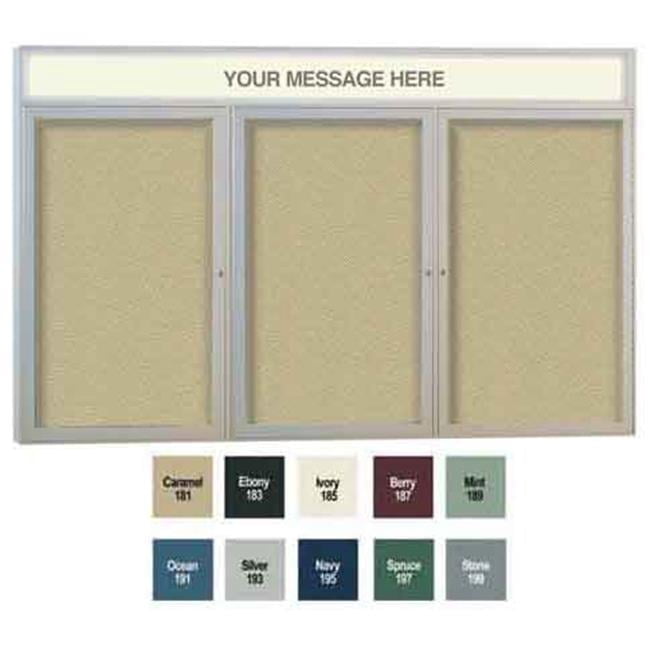 Ghent 48 in. x 72 in. 3-Door Satin Alum Frame with Illuminated ...
