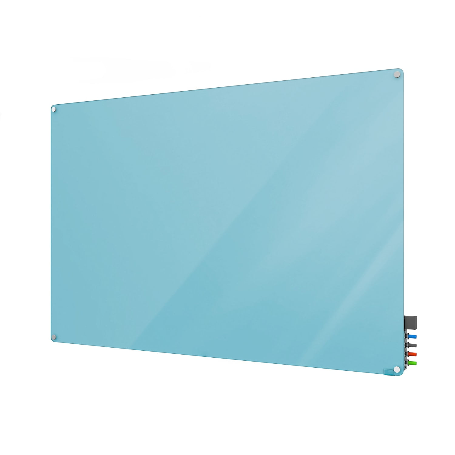 Ghent Harmony 4'H x 8'W Glass Whiteboard with Radius Corners Blue ...