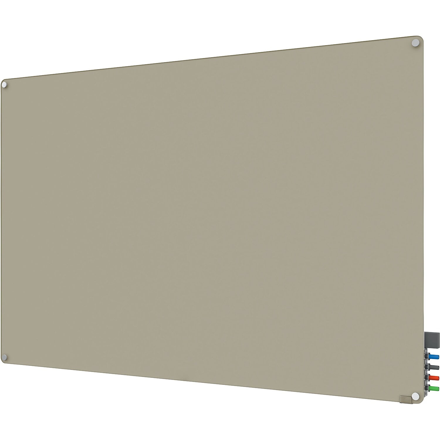 Ghent Harmony Magnetic Glass Markerboard With Round Corner Gray 4' x 4 ...