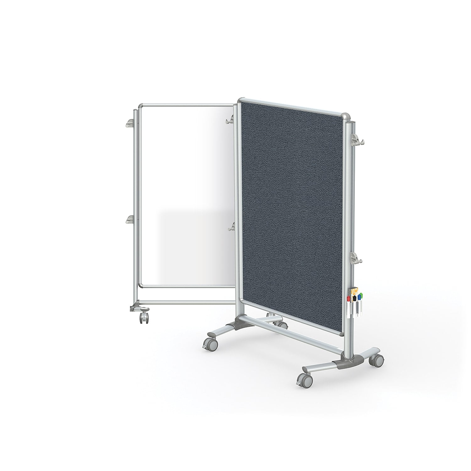 Ghent Nexus Jr. Partition Mobile 2-Sided Porcelain Magnetic Whiteboard ...