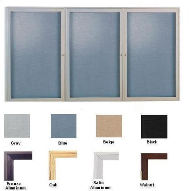 Ghent PW34896F-91 48 in. x 96 in. 3-Door Oak Wood Frame Enclosed Fabric ...