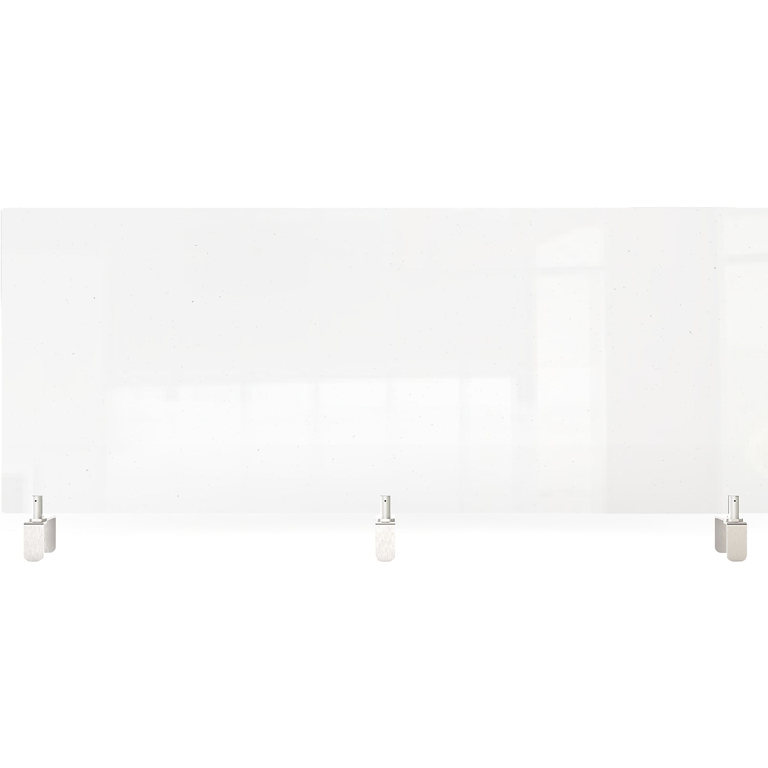 Ghent Partition Extender, Attached Clamp, 18"H x 59"W x 3-7/8"D, Clear ...
