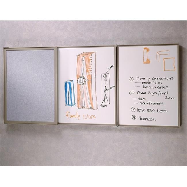 Ghent VisuAll PC - Gray FabricTackboard Outside with Verona Melamine ...