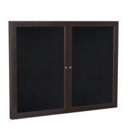 36 in. x 48 in. 2-Door Satin Aluminum Frame Enclosed Vinyl Tackboard ...