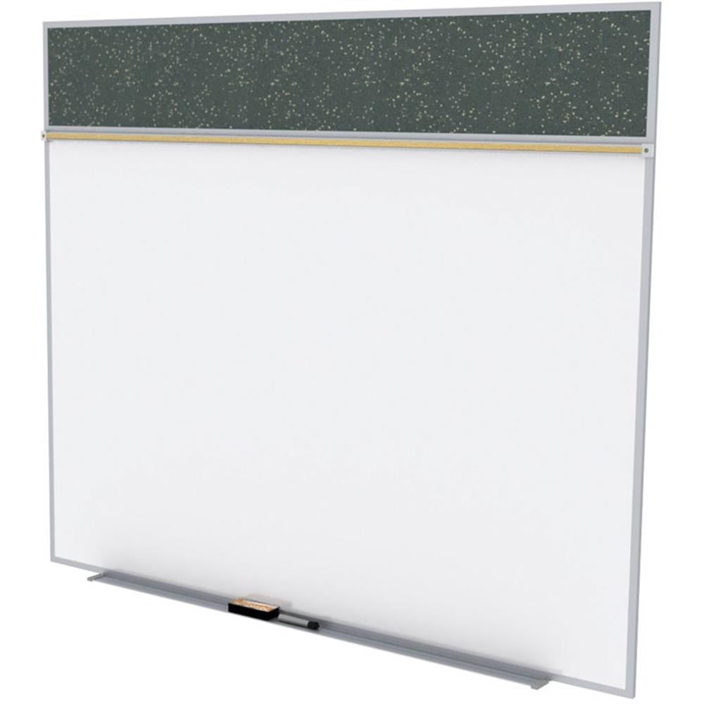 Ghent's Ceramic 5' x 8' Rubber Bulletin & Mag. Whiteboard A-Set in ...
