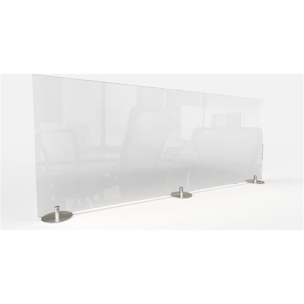Ghent's Plastic 24" x 59" Freestanding Clear Desktop Divider in Clear ...