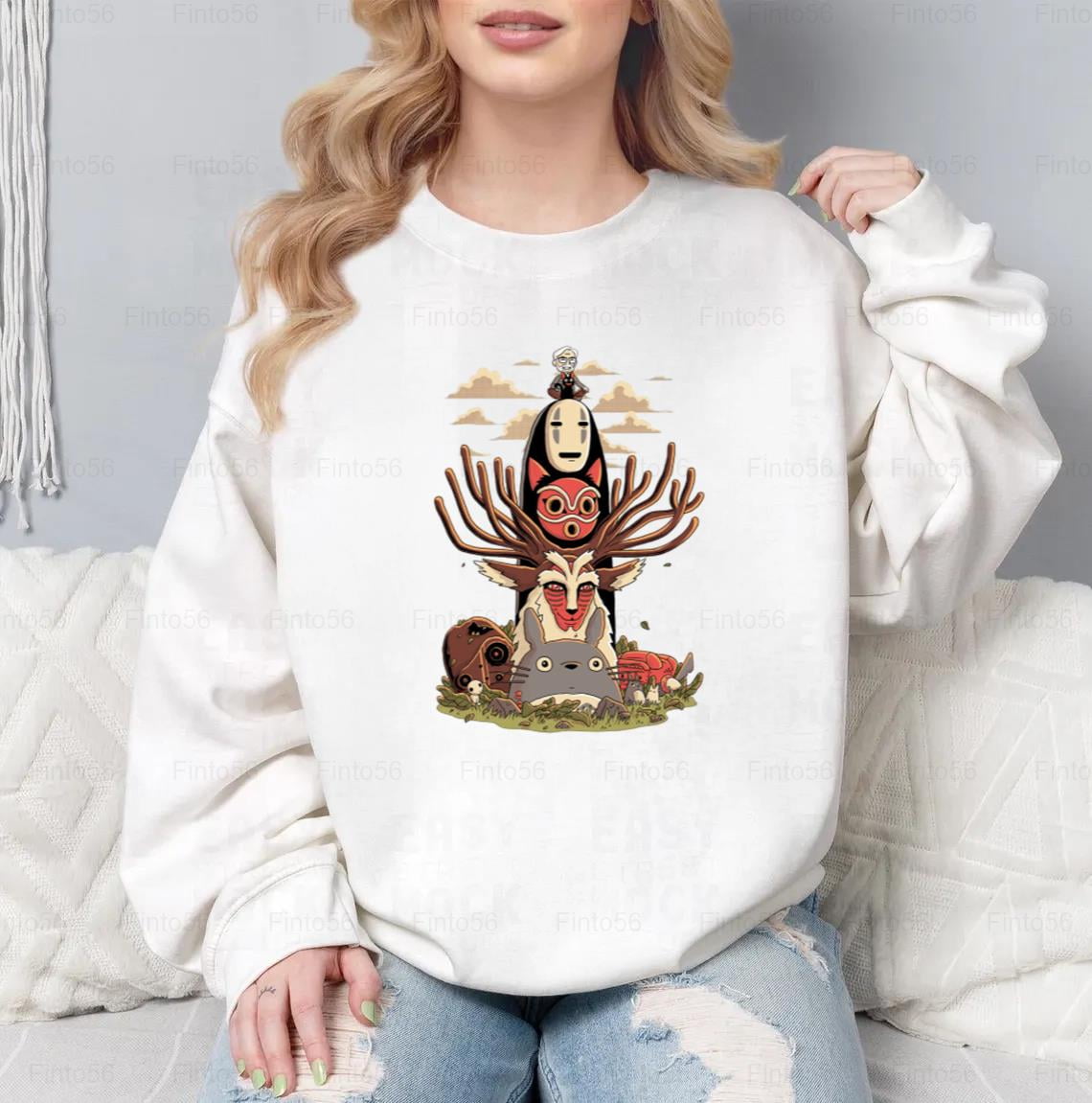 Ghibli Totem T-shirt, Sweatshirt, Hoodie with Stacked Spirit Friends ...