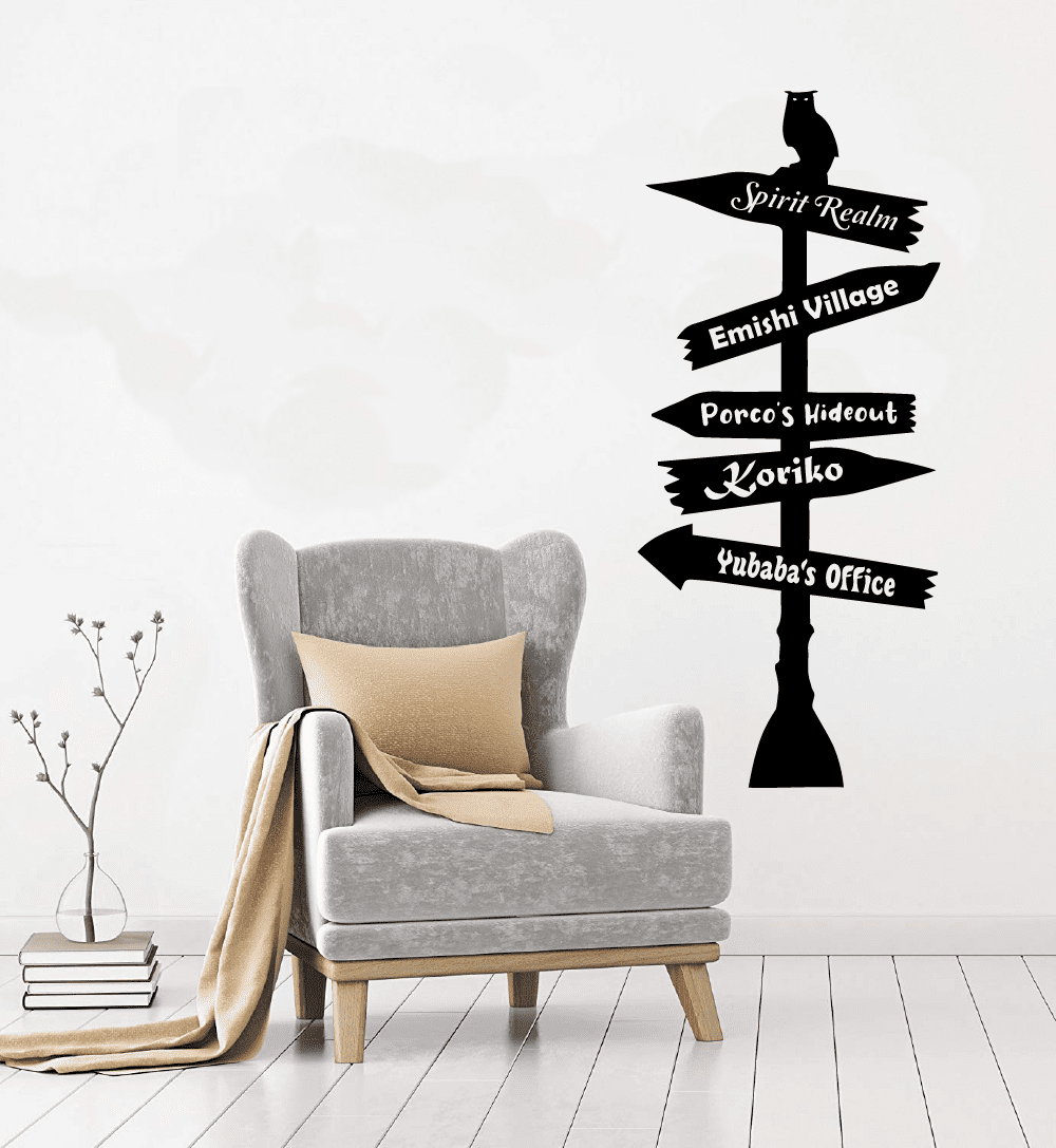 Ghilbi Cartoons Cartoon Pathway Signage Fantasy World Wall Sticker Art ...