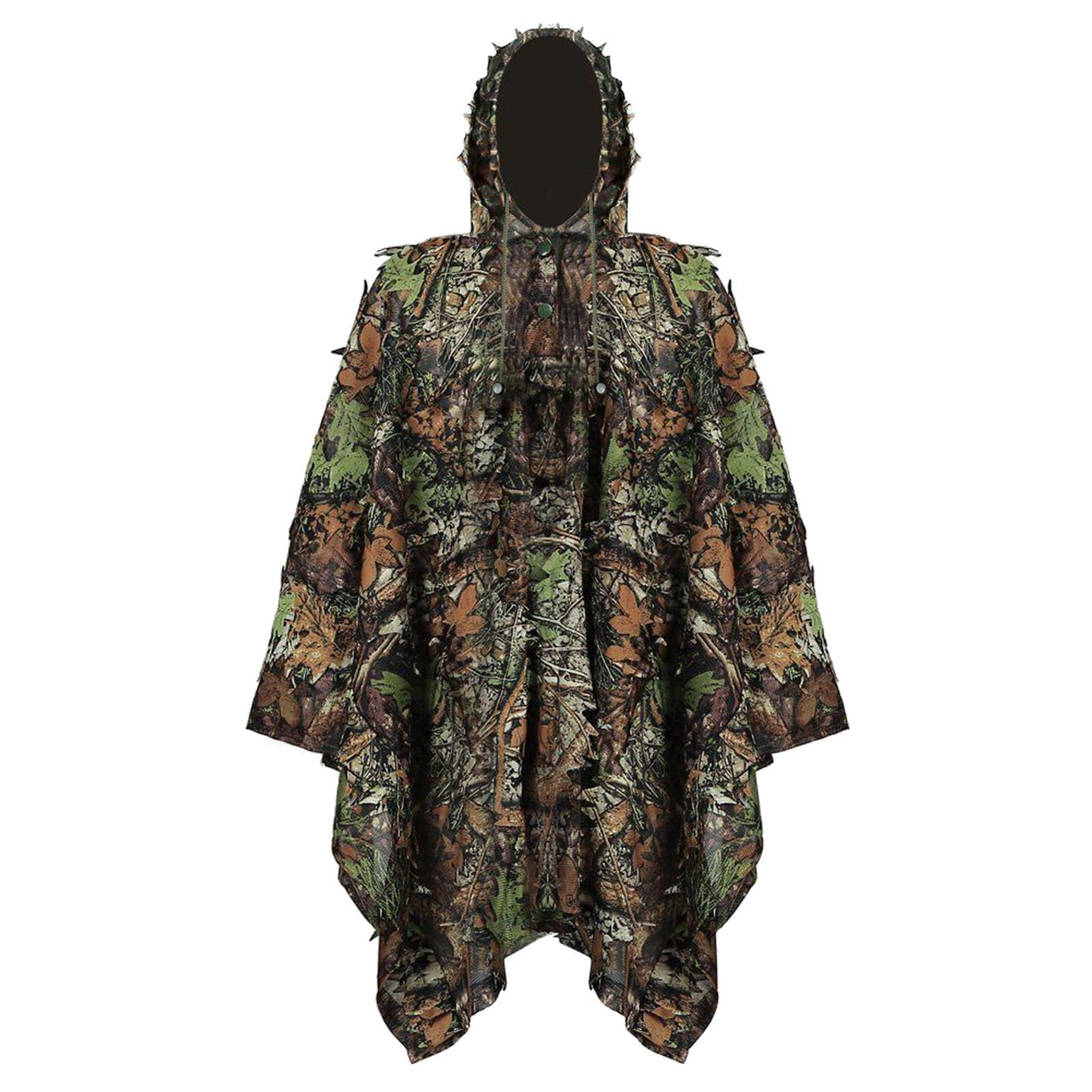 Ghillie Suit 3D Leafy Woodland Clothes Jacket Hood Breathable Suit ...