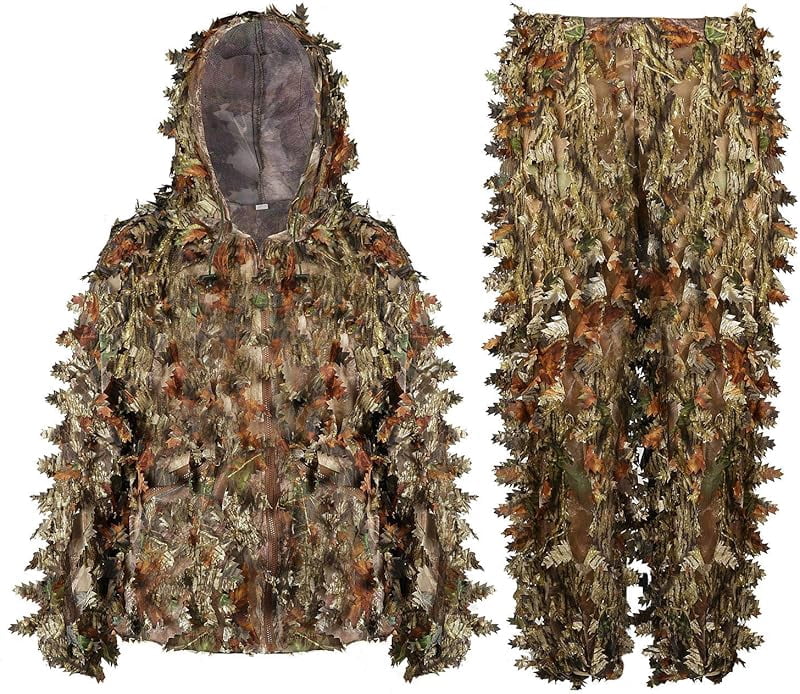 Ghillie Suit Gilly Hunting Suits Pants 3D Leaf Camo Camouflage ...