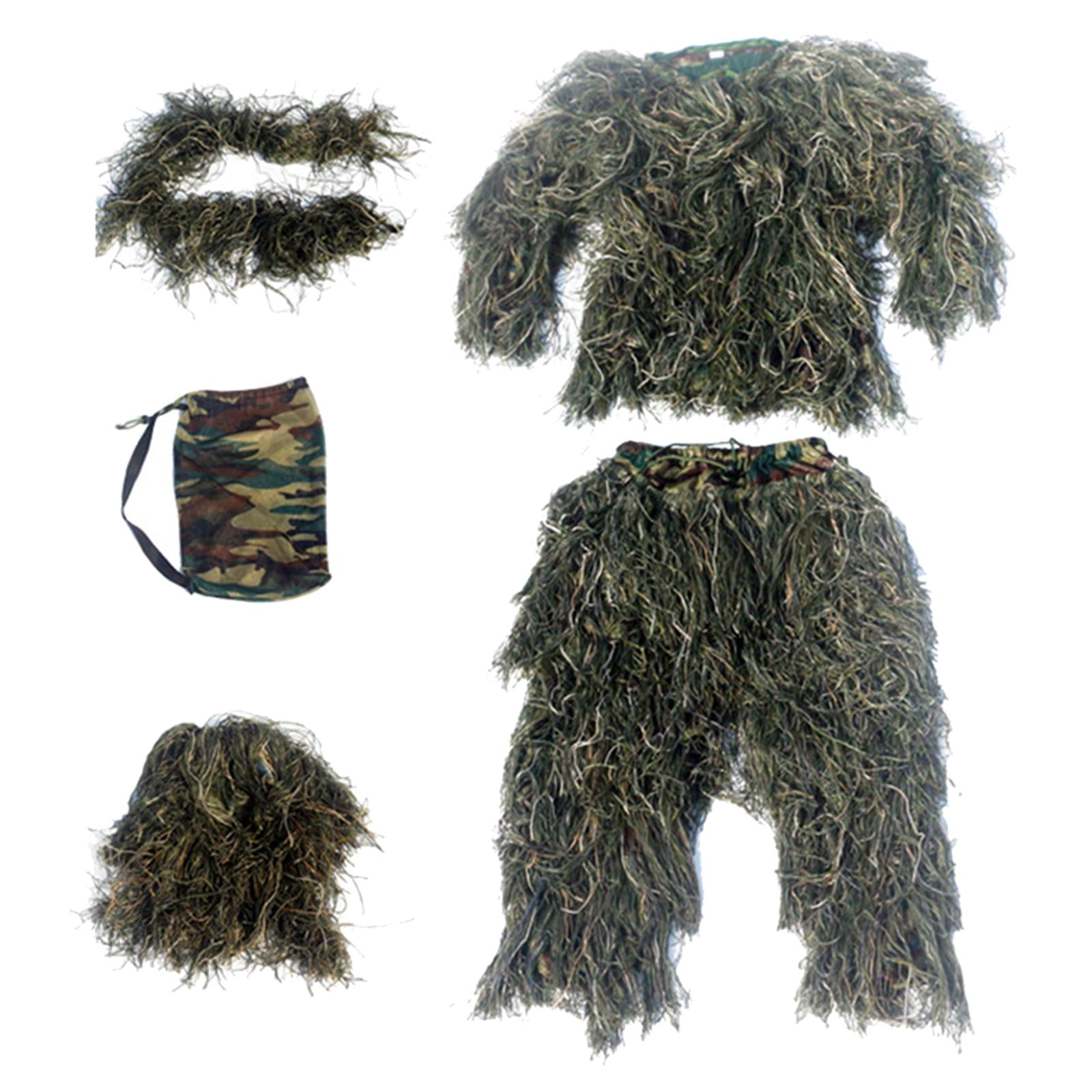 Ghillie Suit Uniform Set Breathable Jacket, Disguise with Storage Bag ...