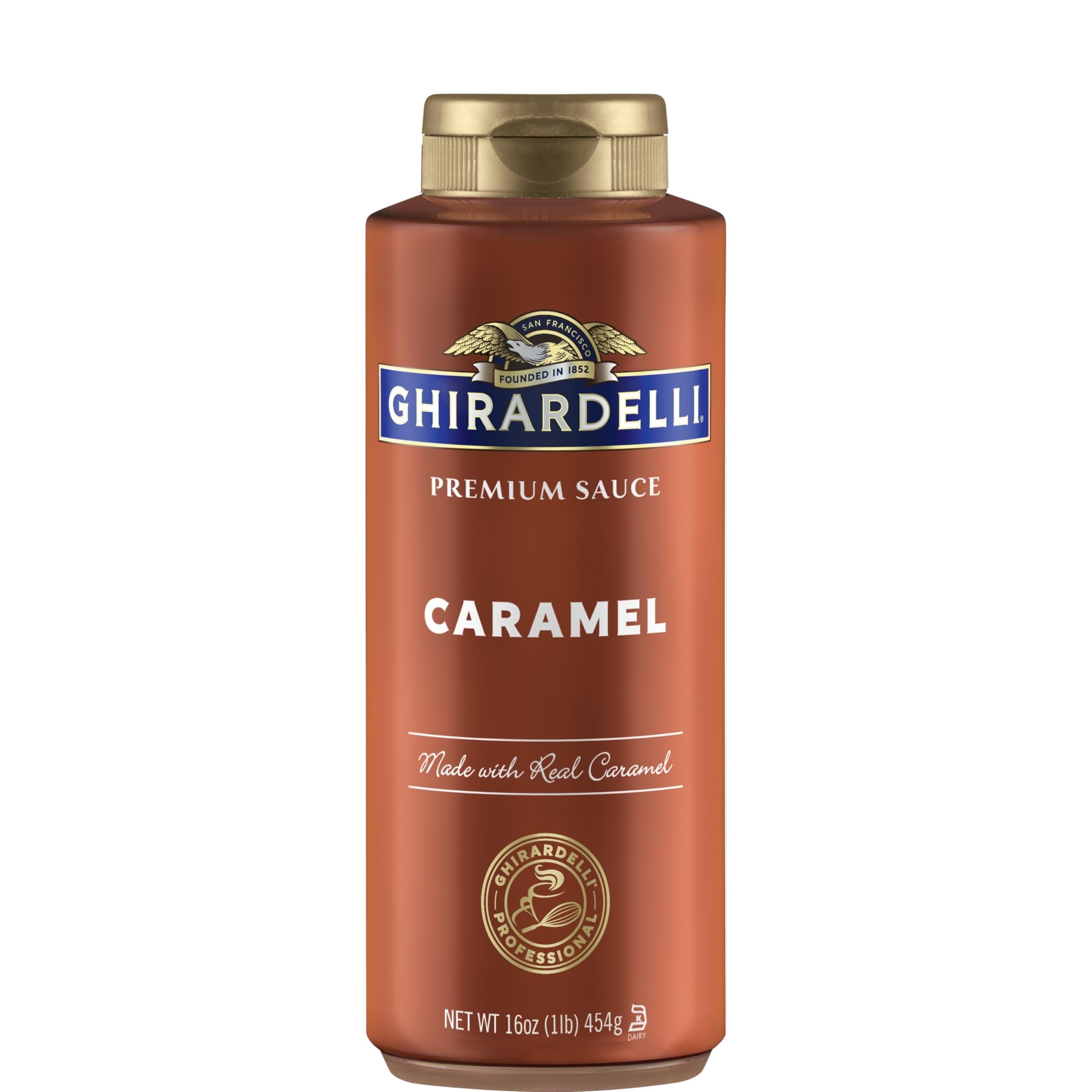Ghirardelli Caramel Sauce Squeeze Bottle 16 oz, Creamy Caramel Topping ...