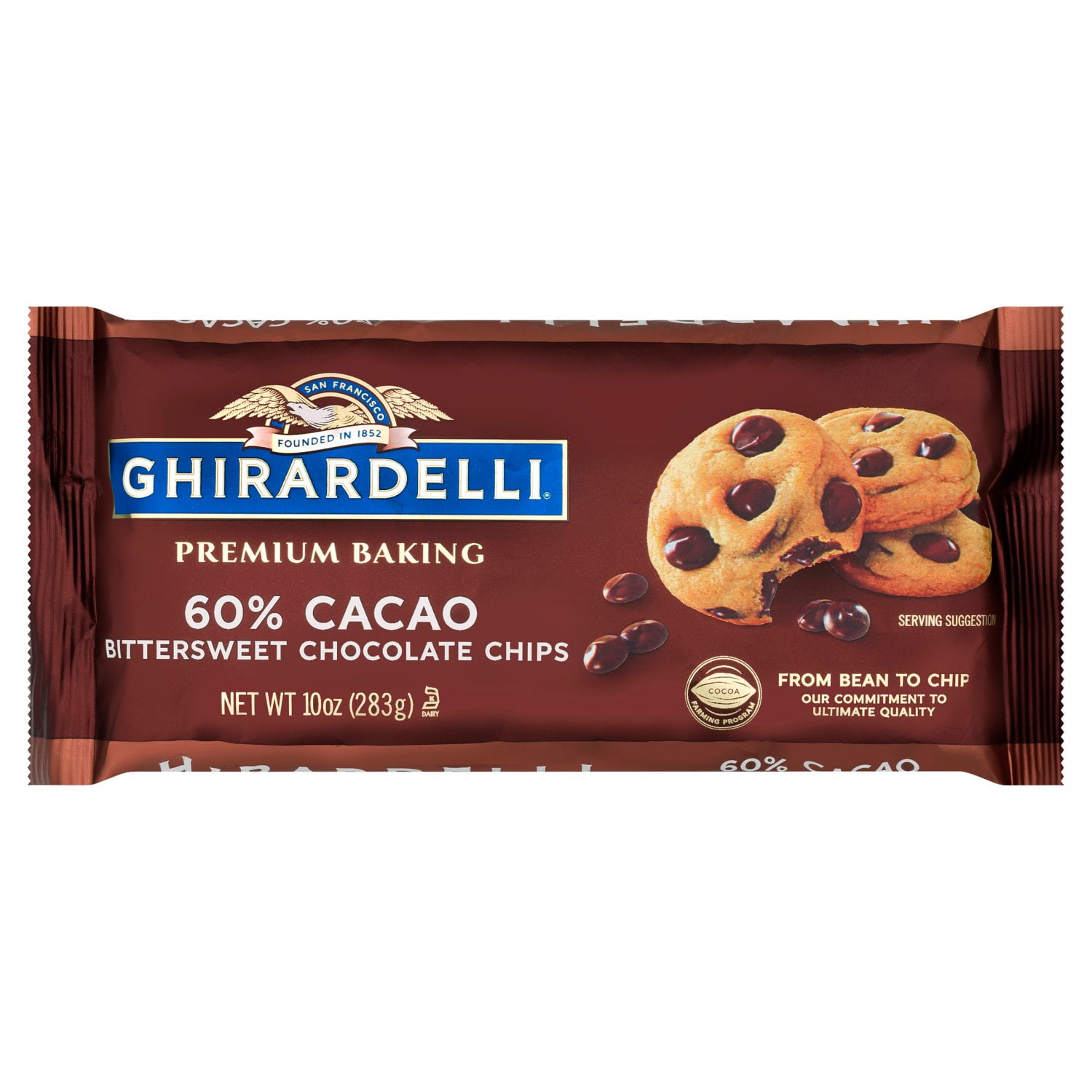 Ghirardelli Chocolate Baking Chips Premium Bittersweet Chocolate 60% ...