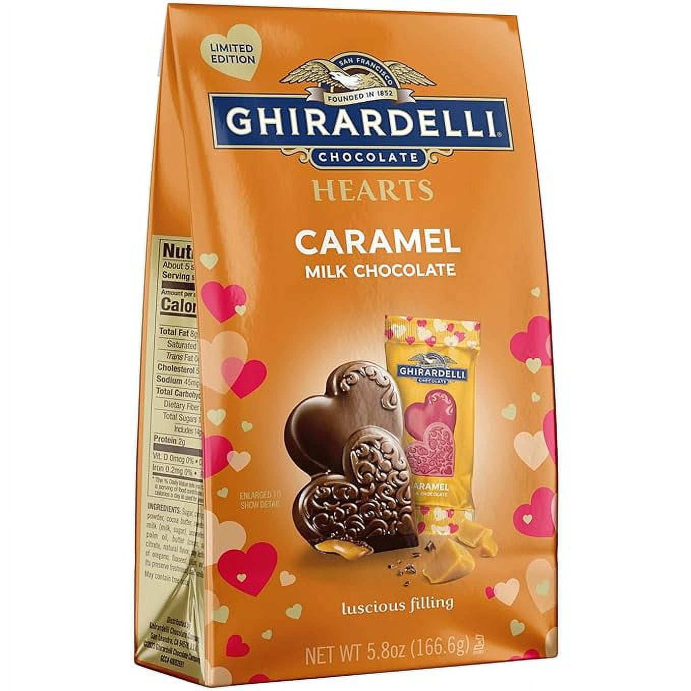 Ghirardelli Chocolate Company Milk Chocolate Caramel Duet Hearts, Heart ...