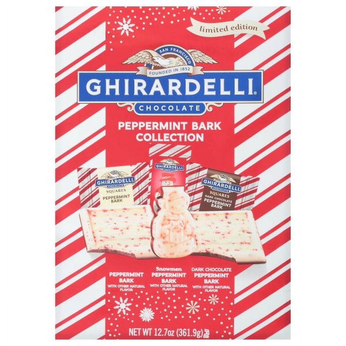 Ghirardelli Chocolate Limited Edition Peppermint Bark Assorted Squares and Snowmen Holiday Bag ...