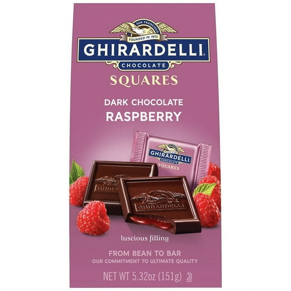 Ghirardelli Chocolate Squares Bag Dark Chocolate with Raspberry Filling ...